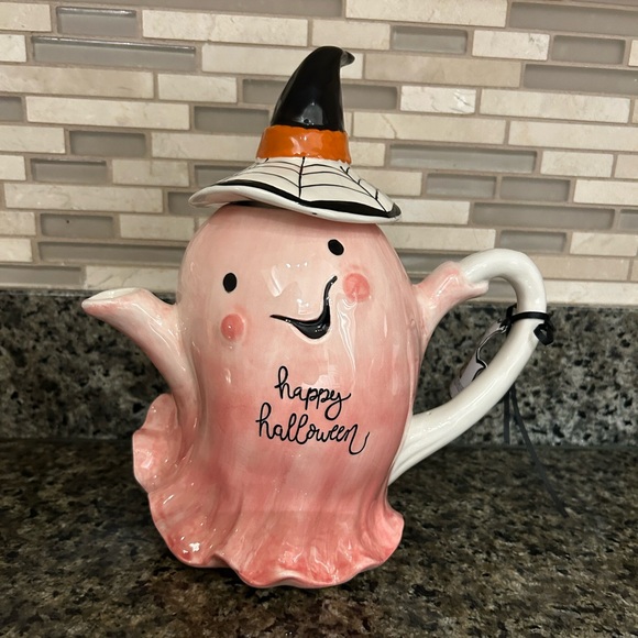 Blue Sky | Kitchen | Happy Halloween Blue Sky Pink Ghost Witch Teapot ...